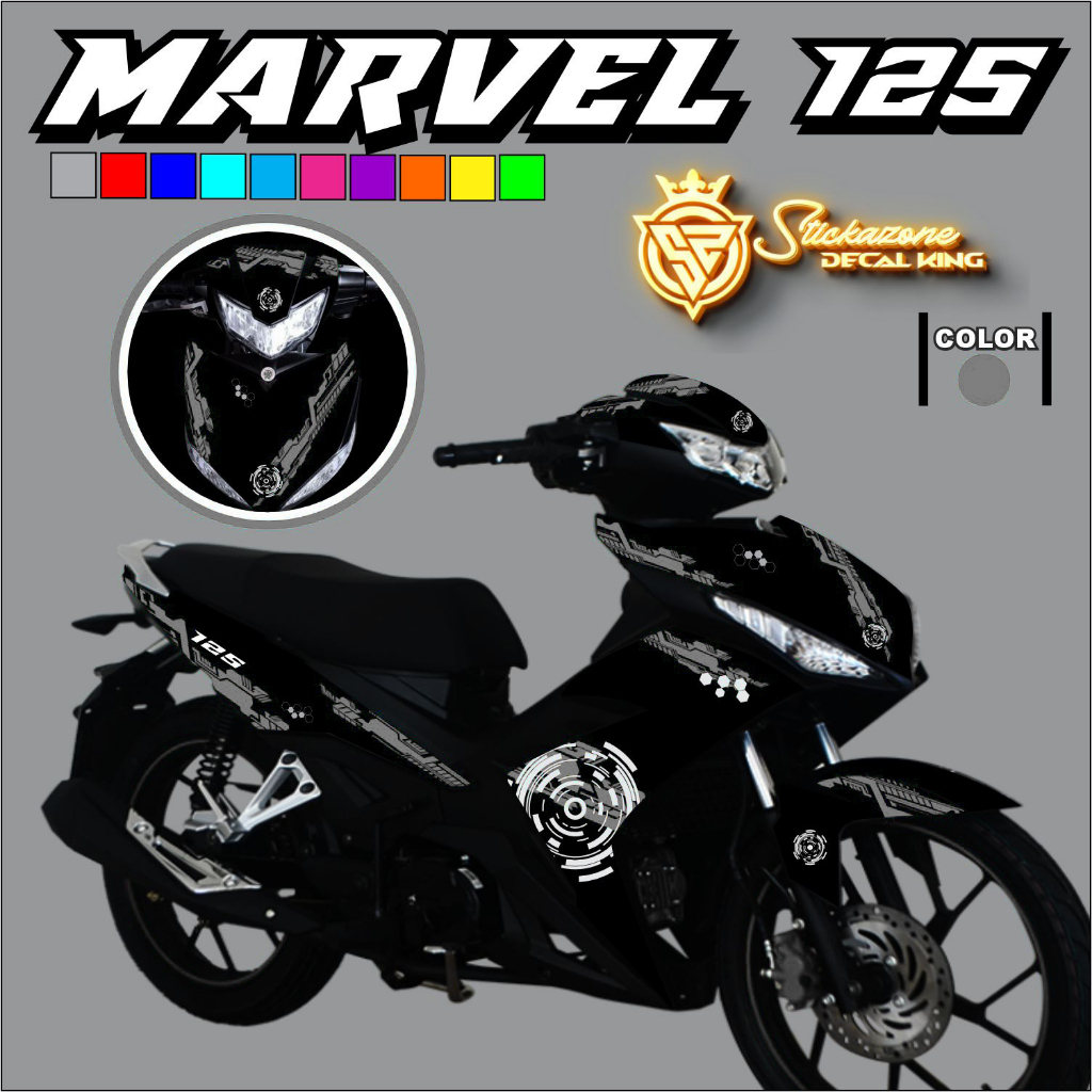 SYM MARVEL 125 CIRCUIT DESIGN FULL STICKER DECALS PRINTED LAMINATED ...