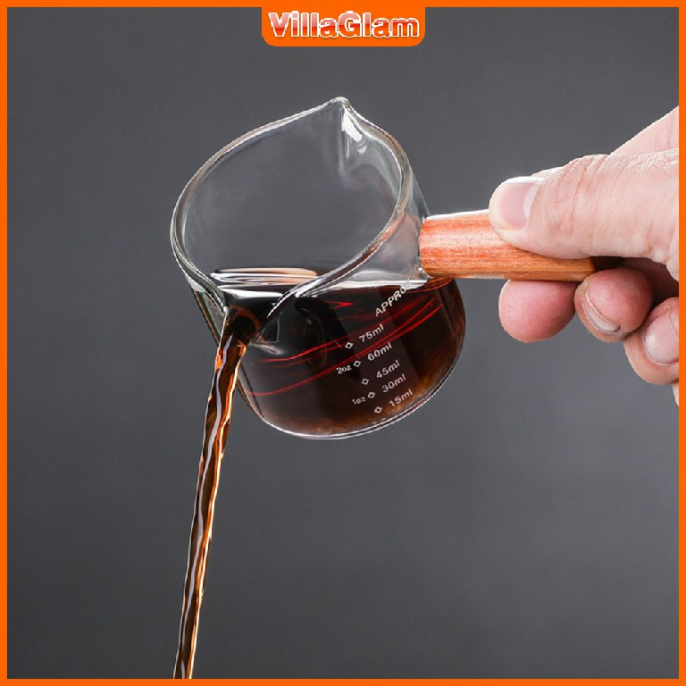 VG Glass Measuring Cup 70ml Espresso Cup Double Mouth Small Coffee Milk ...
