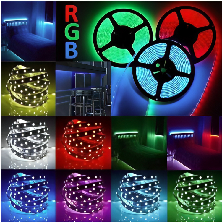 5 meters LED 5050 RGB Colorful Soft Strip Lights with Remote Control ...