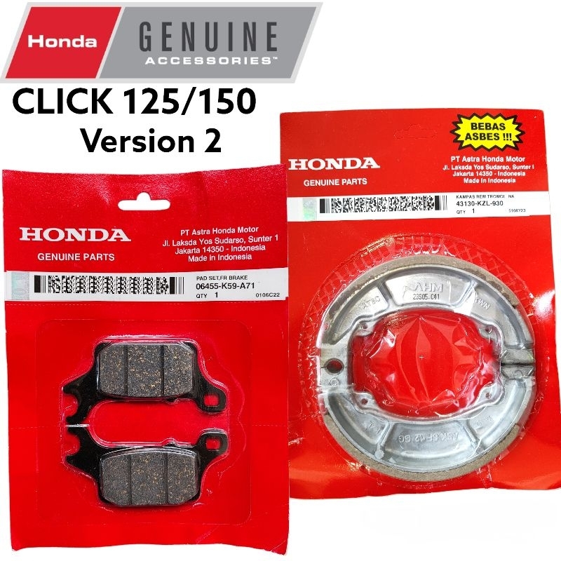 HONDA CLICK Brake set V2 125 150 FROM HONDA INDONESIA | Shopee Philippines
