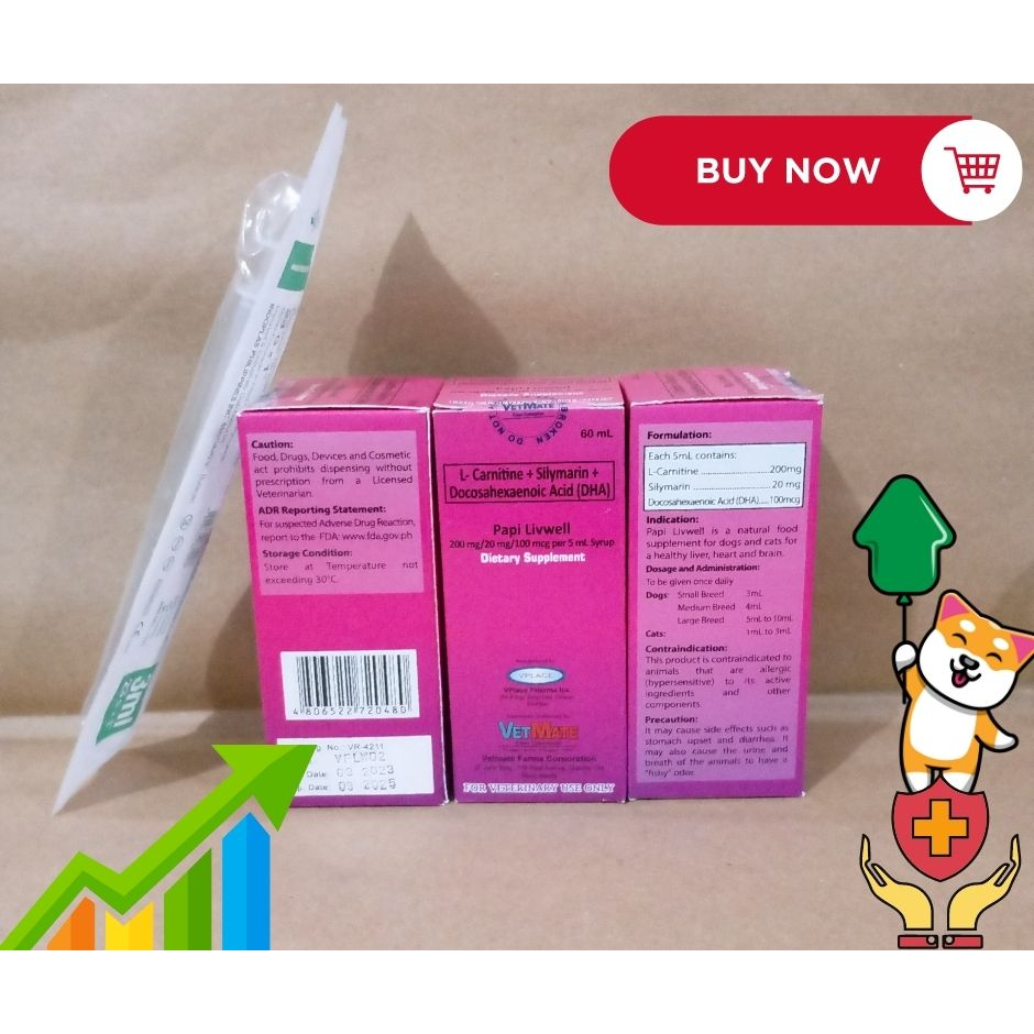 Papi Livwell 60 mL Dietary Herbal Supplement with 1 FREE SYRINGE ...