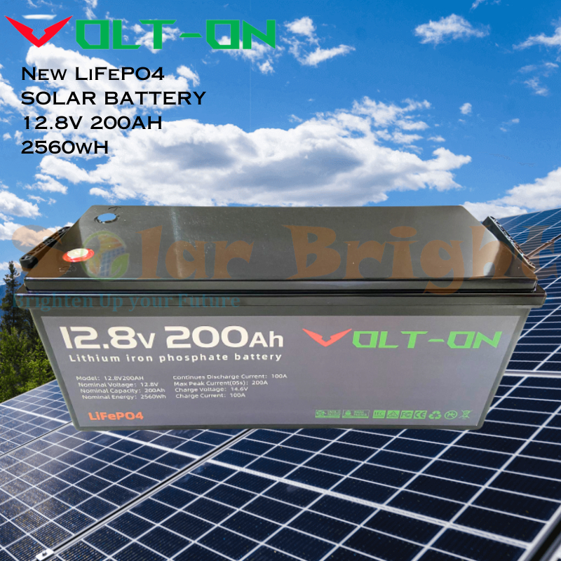 BRANDNEW Solar Battery LiFePO4 12.8V 200AH VOLT-ON with Built-In BMS ...