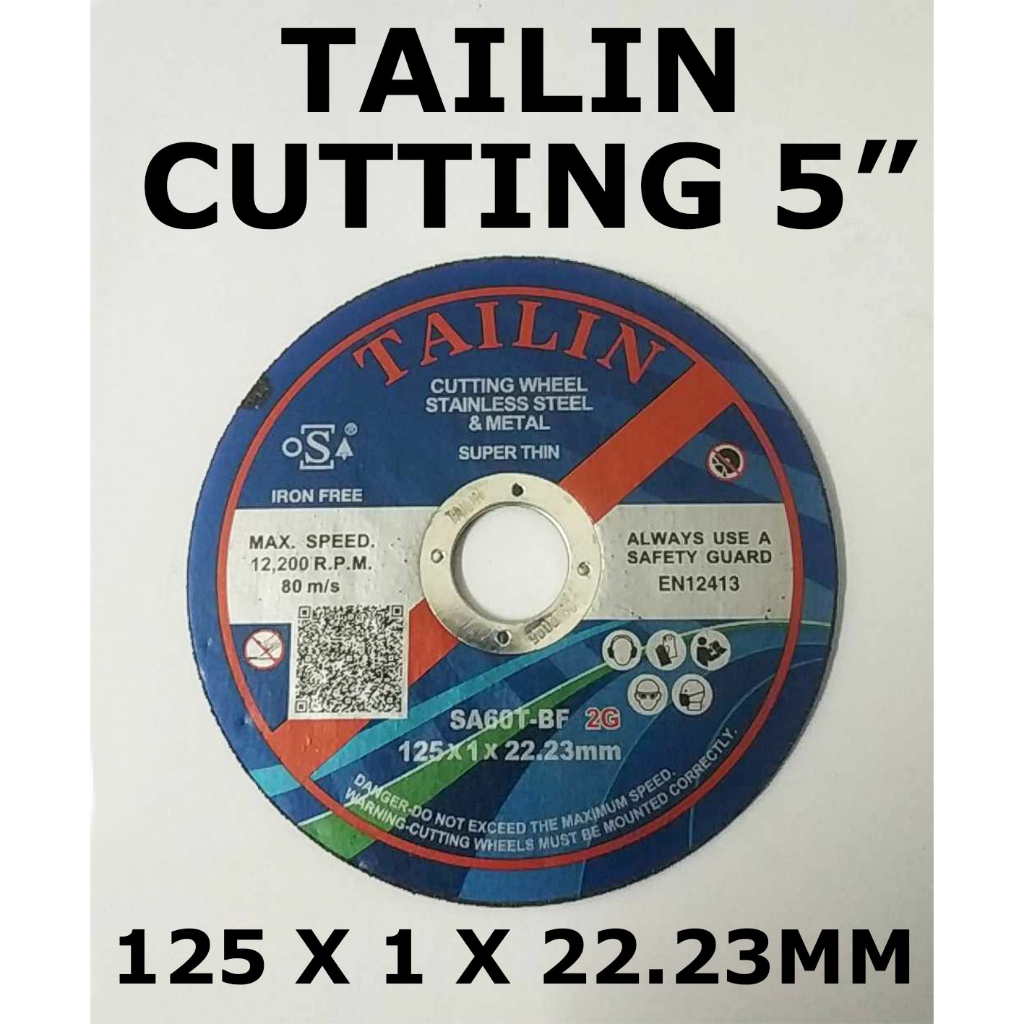 ORIGINAL TAILIN CUTTING DISC 5" (125MM X 1MM X 22.23MM ) SUPER THIN ...