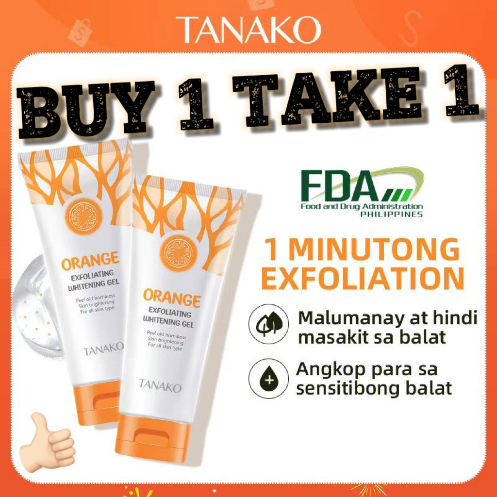 『BUY 1 TAKE 1』TANAKO Facial Body Scrub Orange Exfoliating Gelfor face ...