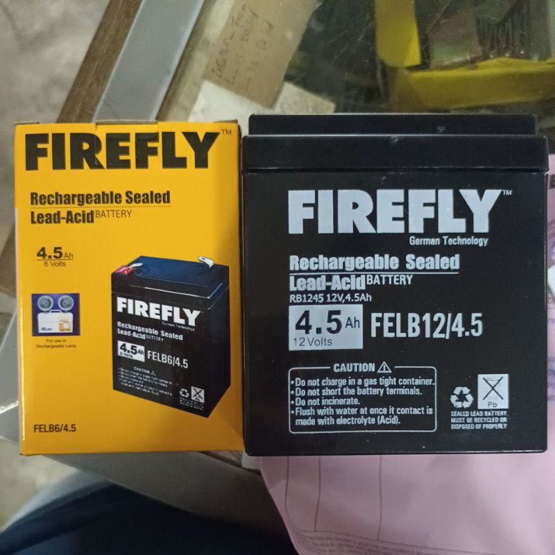 firefly 6v/4.5A &12v 4.5A rechargeble battery heavy duty | Shopee ...