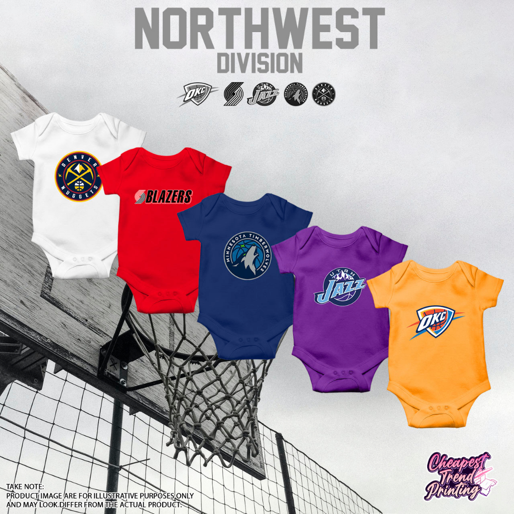 NBA BABY ONESIE NORTHWEST DIVISION (JAZZ, NUGGETS, TIMBERWOLVES ...