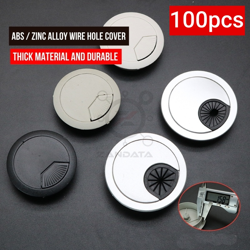 100pcs Computer Desk Table Grommets Cable Wire Hole Plastic Cover Size ...