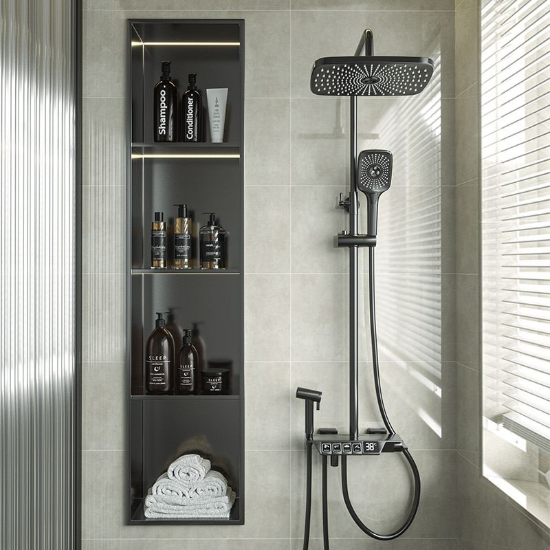 Stainless steel bathroom embedded cabinet Multi story illuminated ...