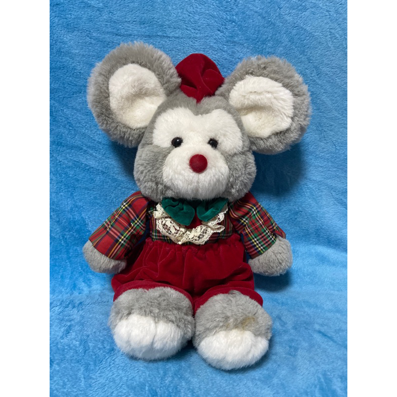 Mouse Stuffed Toy 16 inches Vintage wearing Christmas Costume Preloved ...