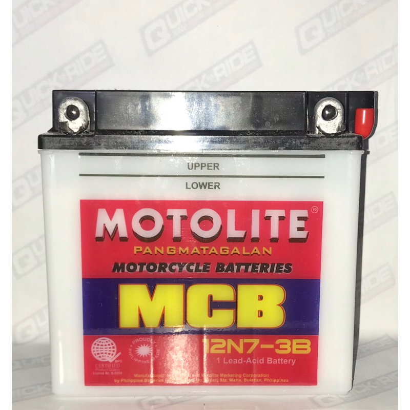 Motolite 12N7-3B Motorcycle Battery MCB (SOLUTION NOT INCLUDED ...