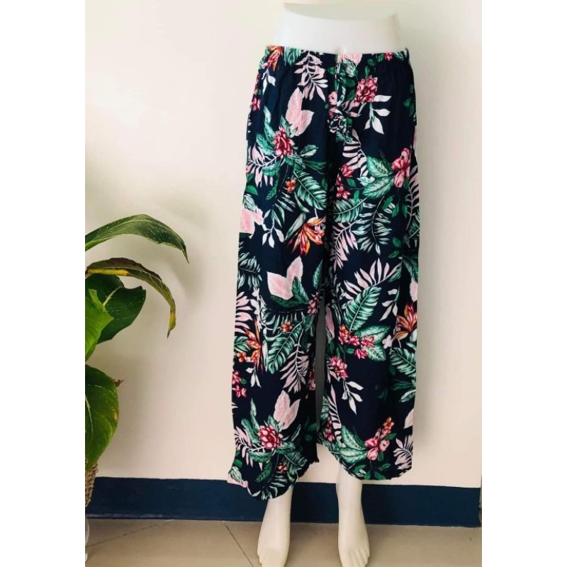Sale! Challis Boho Squarepants Size XL Floral Designs | Shopee Philippines