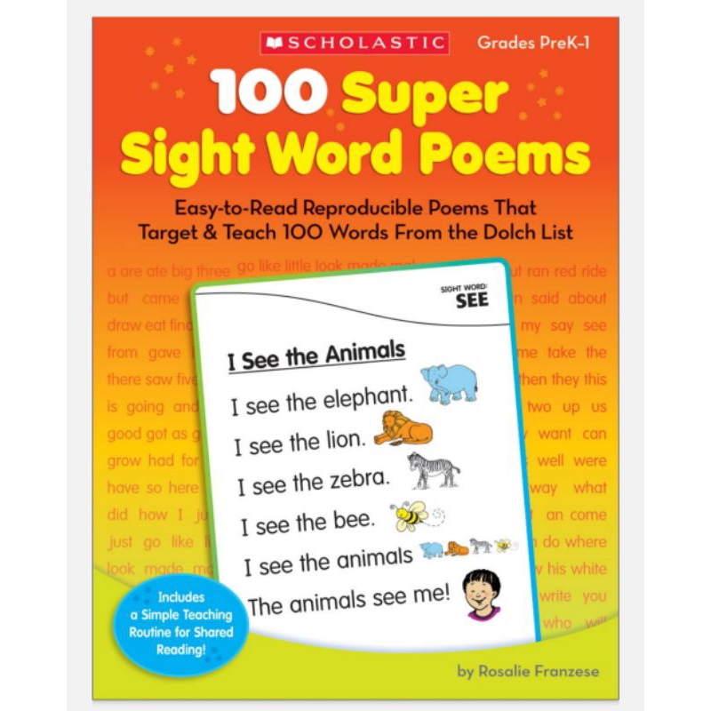 Scholastic 100 Super Sight word POEMS 113pages | Shopee Philippines