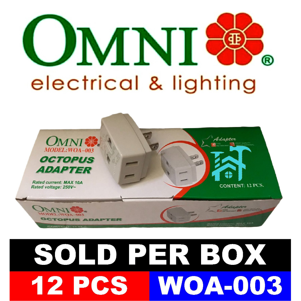 OMNI Octopus Triple Tap to Flat Pin Adapter 10A 250V Model WOA-003 ...