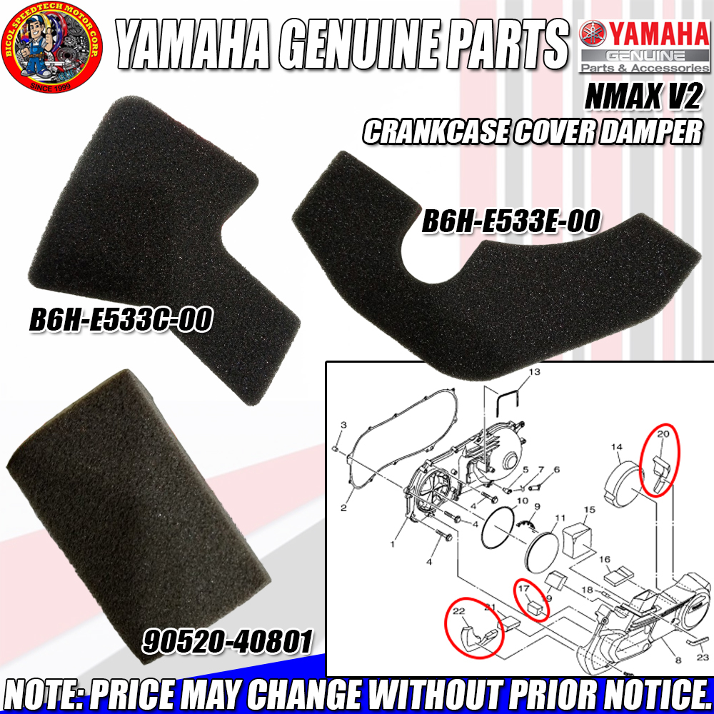 NMAX V2 CRANKCASE COVER DAMPER (YGP) (GENUINE: 90520-40801 / B6H-E533C ...