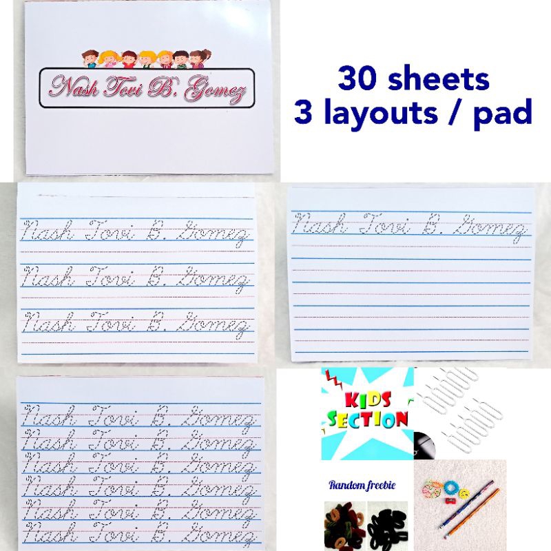 Tracing Pad - 30 sheets - Customized name cursive | Shopee Philippines