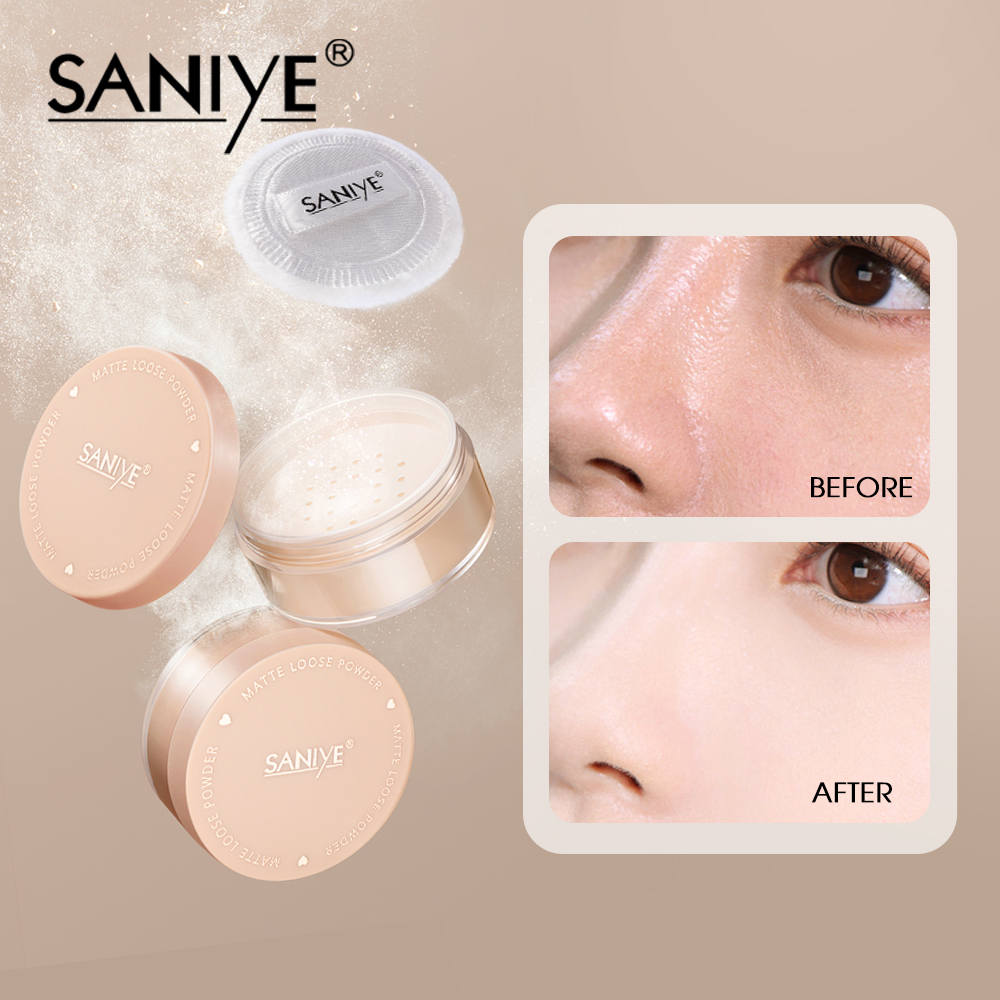 SANIYE Loose Powder Oil Control Matte 3 Colors Waterproof Face Makeup ...