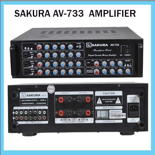 Sakura AV-733 400W X 2 Karaoke Mixing Amplifier (Black) | Shopee Philippines