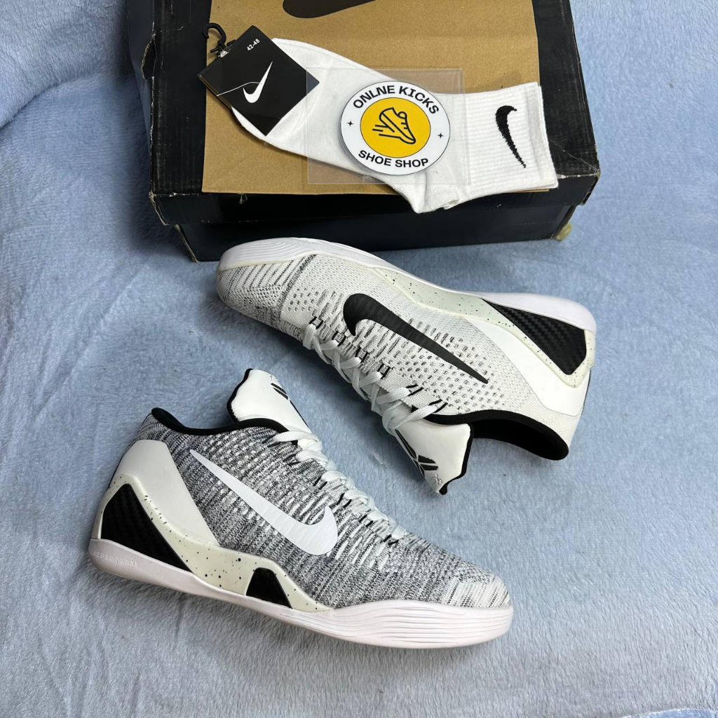 KOBE 9 elite white oreo w/FREE socks and paper ba | Shopee Philippines