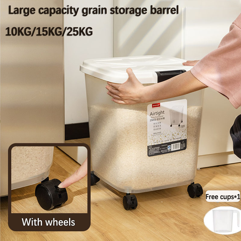 Sealed barrel rice barrel 10-25KG with thickened household moisture ...