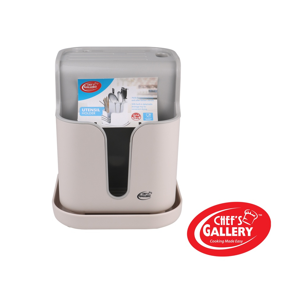 Chef's Gallery Kitchen Utensil Holder With Drainer | Shopee Philippines
