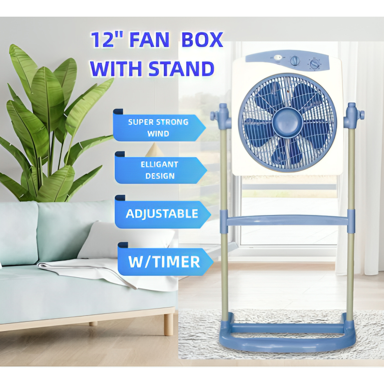 12'' INCH FAN BOX WITH STAND WITH TIMER ADJUSTABLE ELLIGANT DESIGN ...