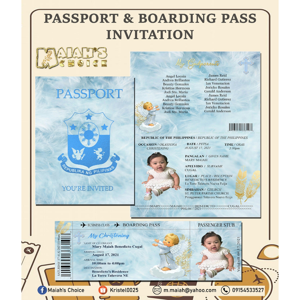 MC MATTE PASSPORT | PASSBOOK | BOOKLET AND BOARDING PASS INVITATION ...
