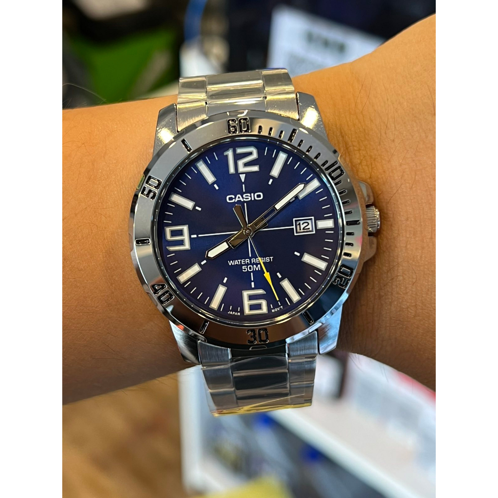 Original Casio Analog Stainless Steel Mens Watch Mtp Vd01d 1e2 Legit Casio Analog Mens Watch