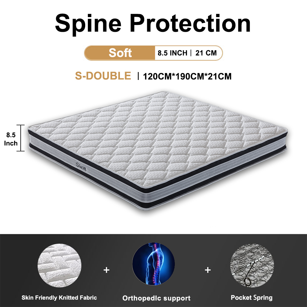 Dreame Classic style 8.1 inch Mattress Memory Foam Double coil Spring ...