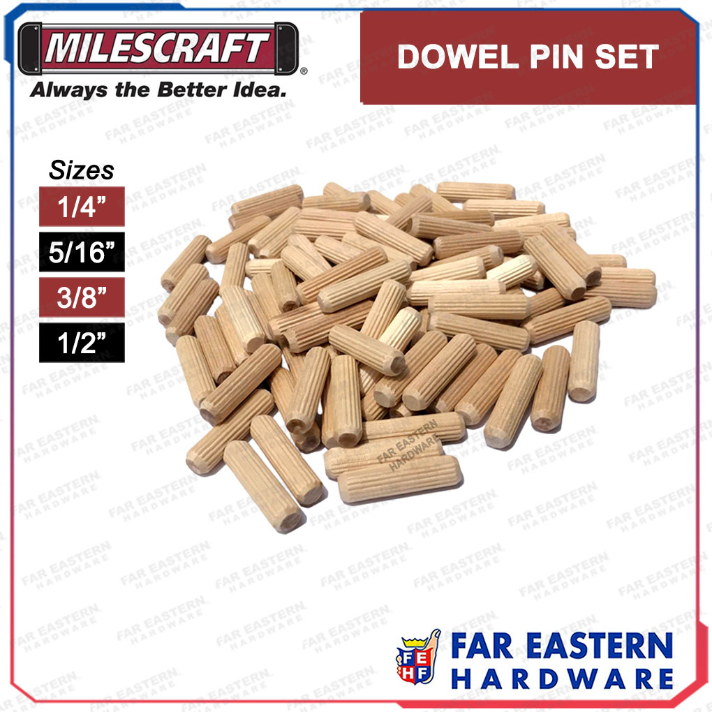 MILESCRAFT Dowel Pins #5300 #5301 #5302 #5303 Fluted Wooden Pin Set ... MILESCRAFT Dowel Pins #5300 #5301 #5302 #5303 Fluted Wooden Pin Set ...
