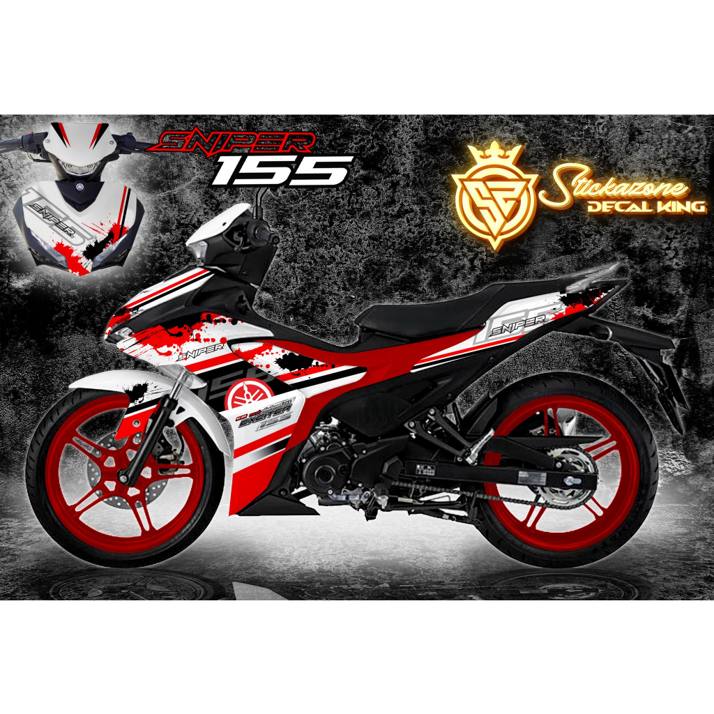 YAMAHA SNIPER 155R SPLATTER DESIGN FULL STICKER DECALS PRINTED LAMINATED STICKAZONE | Shopee ...