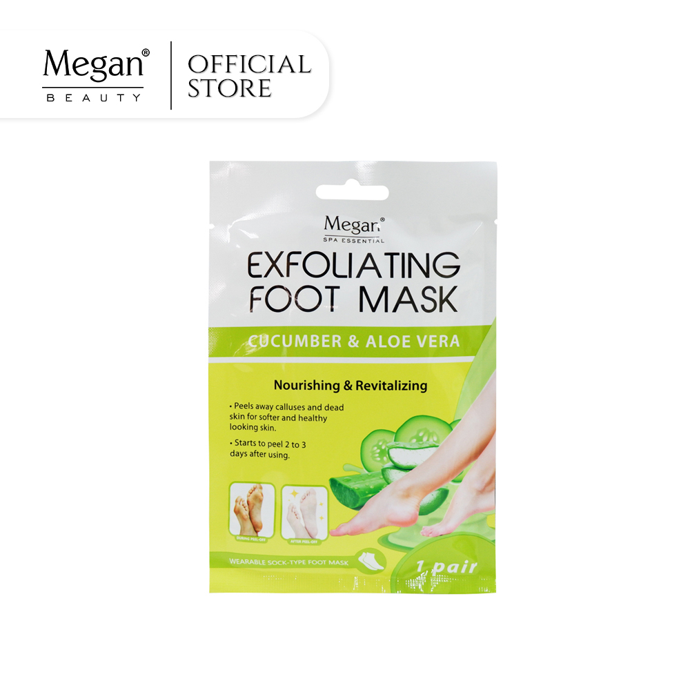 Megan Exfoliating Foot Mask with Cucumber & Aloe Vera | Shopee Philippines