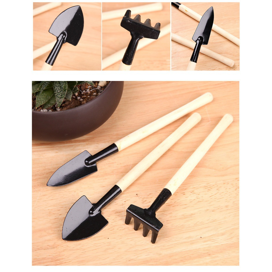 3 Pcs/set Mini Spade Shovel Harrow Flowerpot Tools Potted Plants ...