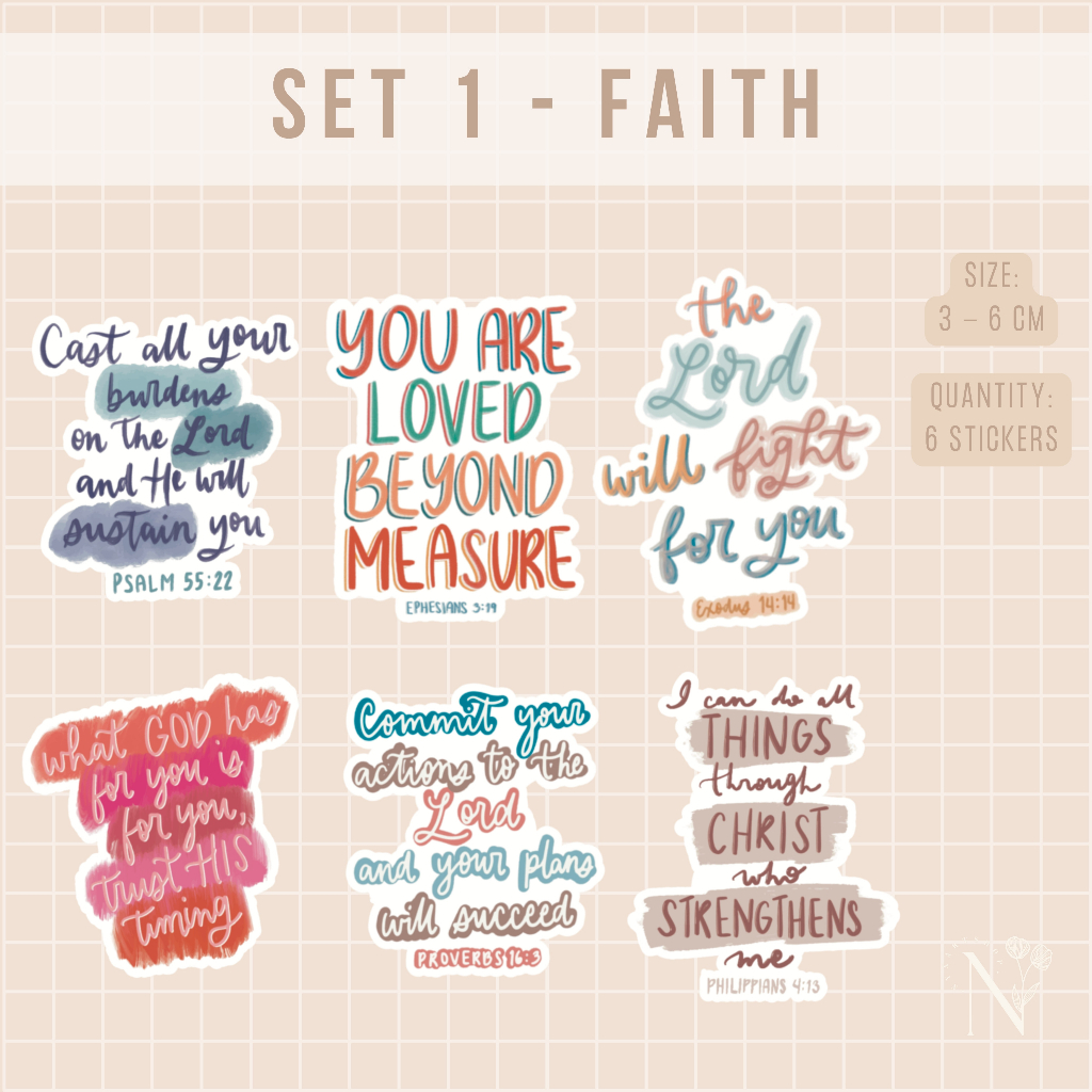 Faith Bible Verses Sticker Pack | Motivational Stickers | Vinyl ...