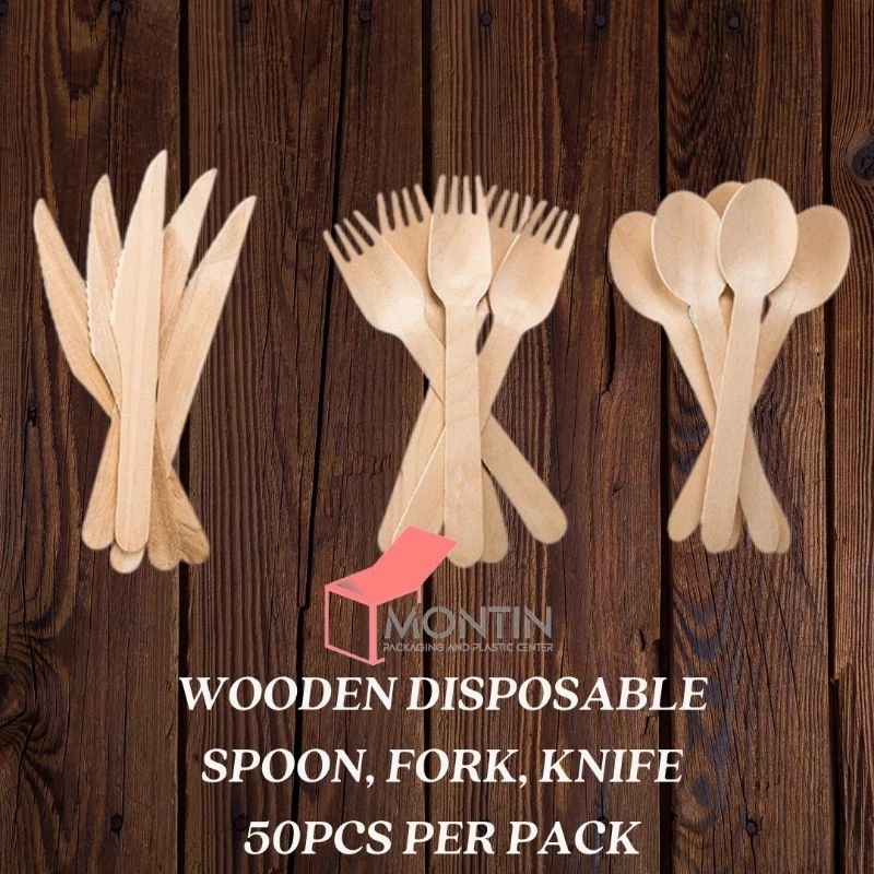 Disposable Wooden Knife Spoon Fork ( 50pcs per pack) | Shopee Philippines