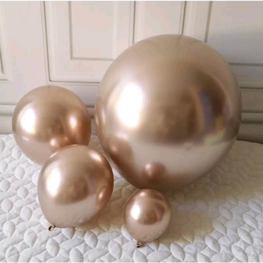 (10pcs) CHAMPAGNE GOLD Chrome Balloons | Shopee Philippines