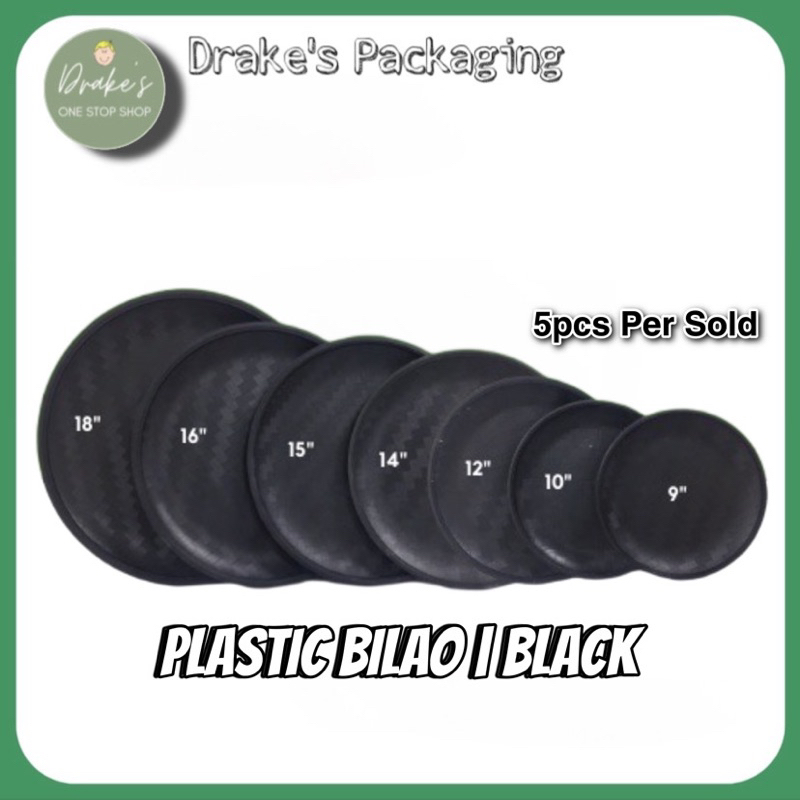 Round Plastic Bilao 5pcs Per Sold Reusable Black By Drakes Packaging ...