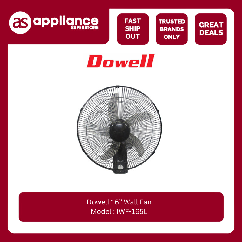 Dowell 16” Wall Fan 5 Leaf AS Blades Oscillating Motion 70 watts IWF ...