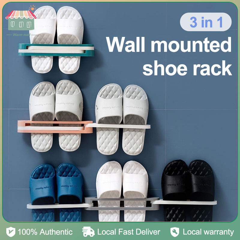 3-In-1 Foldable Slipper Rack Hanging Shoe Rack Storage Rack Door Rear ...