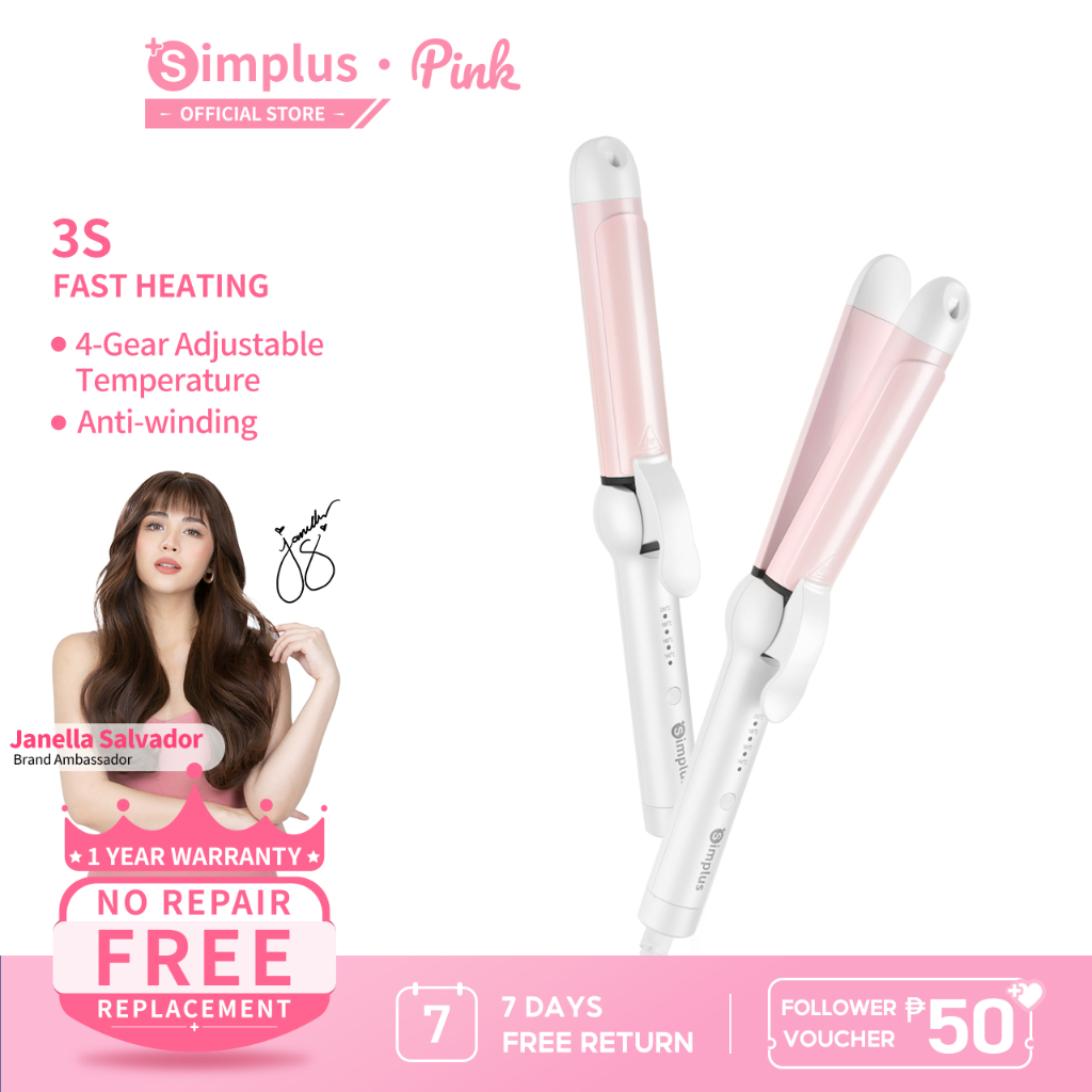Simplus Hair Curler 2 in 1 Straightener and Curler Automatic Curling Iron Adjustable Temperature ...