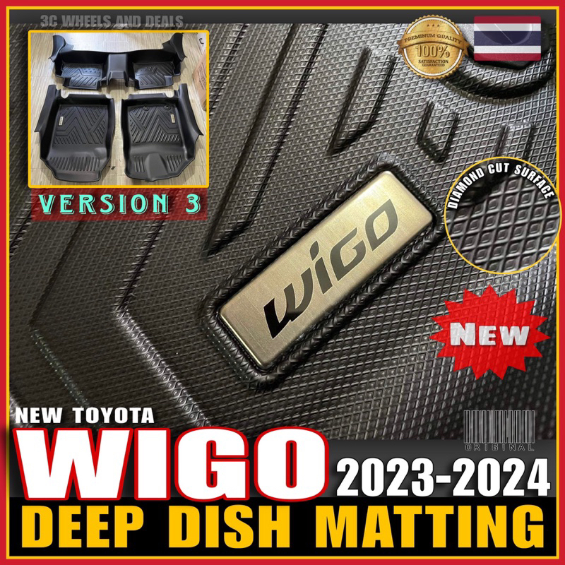 TOYOTA WIGO 2023-2024 VERSION 3 DEEP DISH MATTING | Shopee Philippines