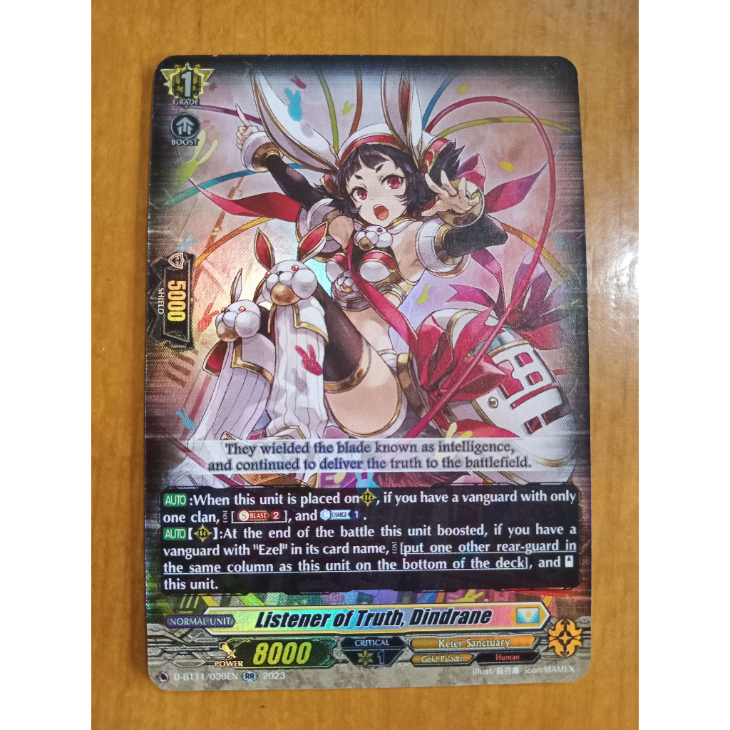 CFV Listener of Truth, Dindrane D-BT11 RR | FR Cardfight Vanguard English Keter Sanctuary ...
