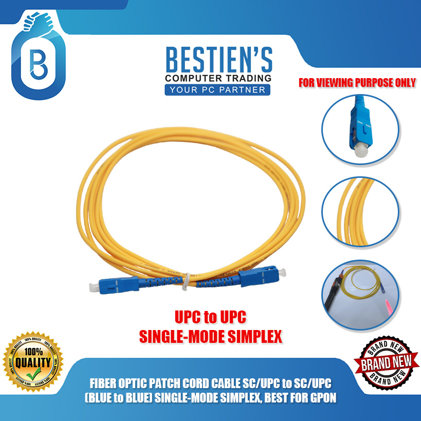 FIBER OPTIC PATCH CORD CABLE SC/UPC to SC/UPC (BLUE to BLUE) SINGLE ...