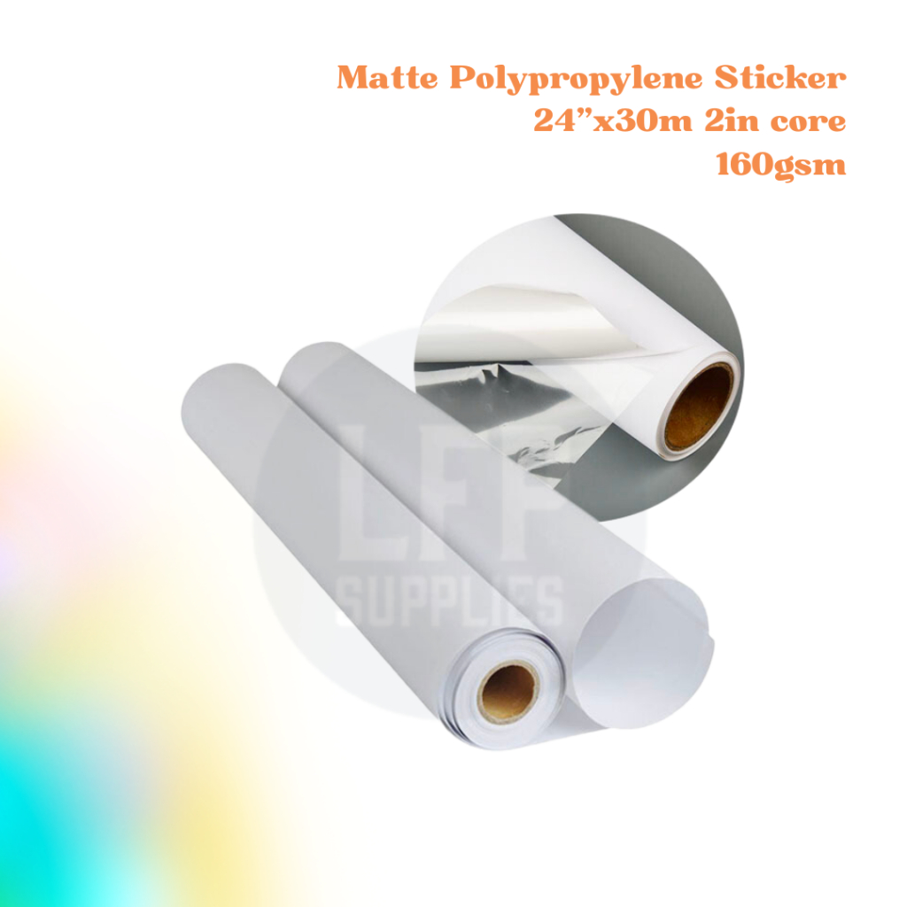 Matte PP (Polypropylene) Adhesive Sticker 24"x30m / 2in core | Shopee ...