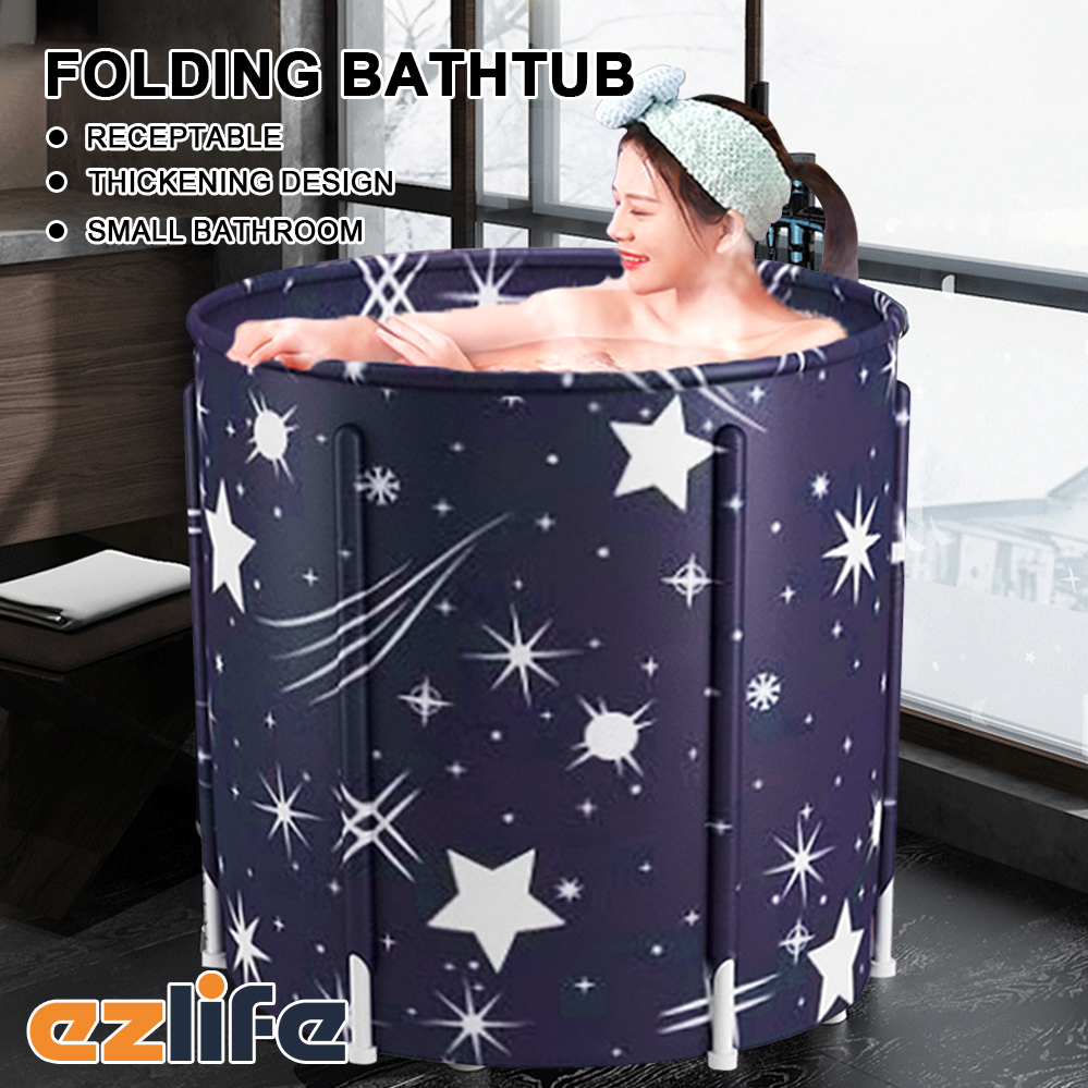70*65cm Portable Bathtub Large Bath Barrel Bathtub With Drain PVC ...