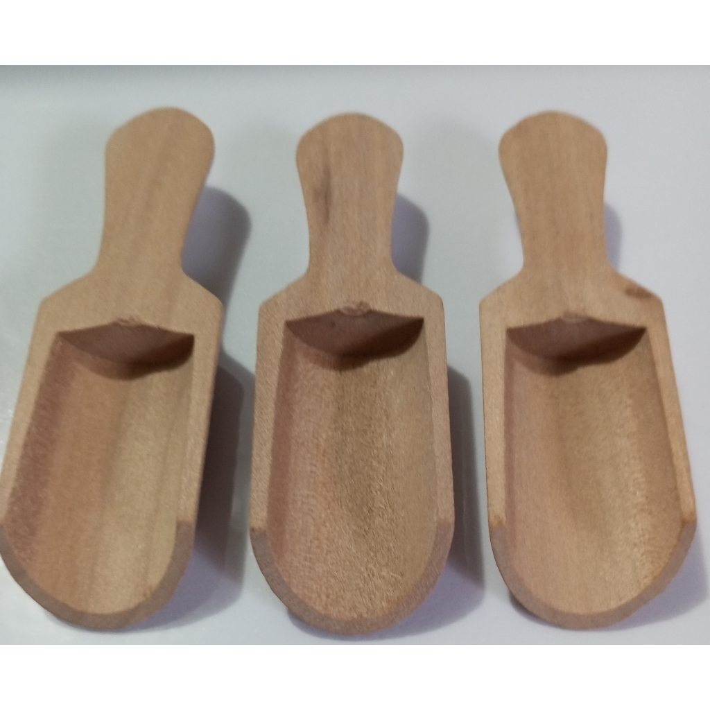 3pcs. Wooden Scooper/Spoon (Small Size) for Condiment - Salt, Sugar ...