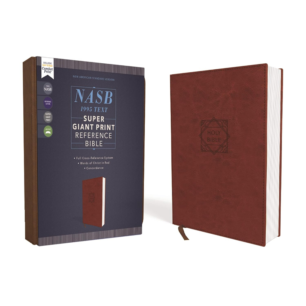 NASB 1995 Text Super Giant Print Reference Bible Brown Leathersoft ...
