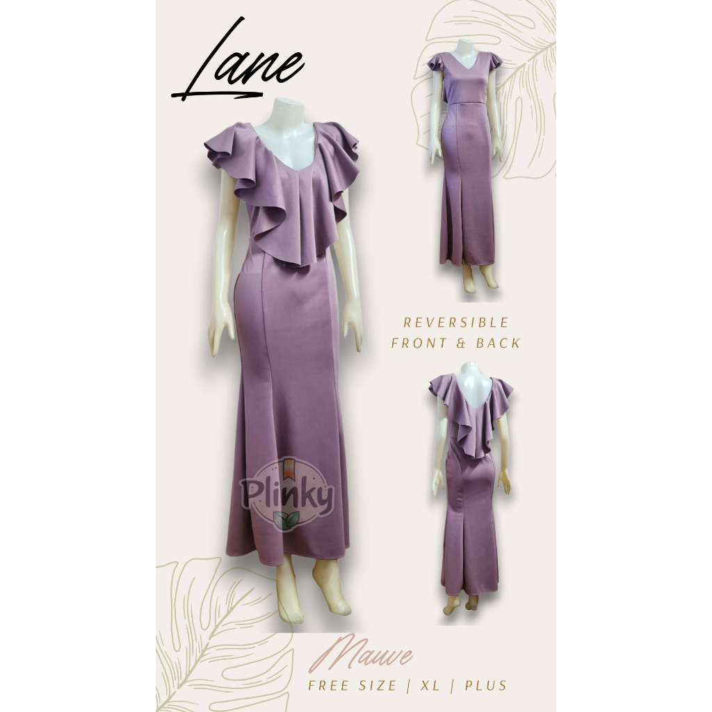 LANE Set A Ladies Gown Wedding Bridal Ninang Sponsor Debut Women’s Maxi ...