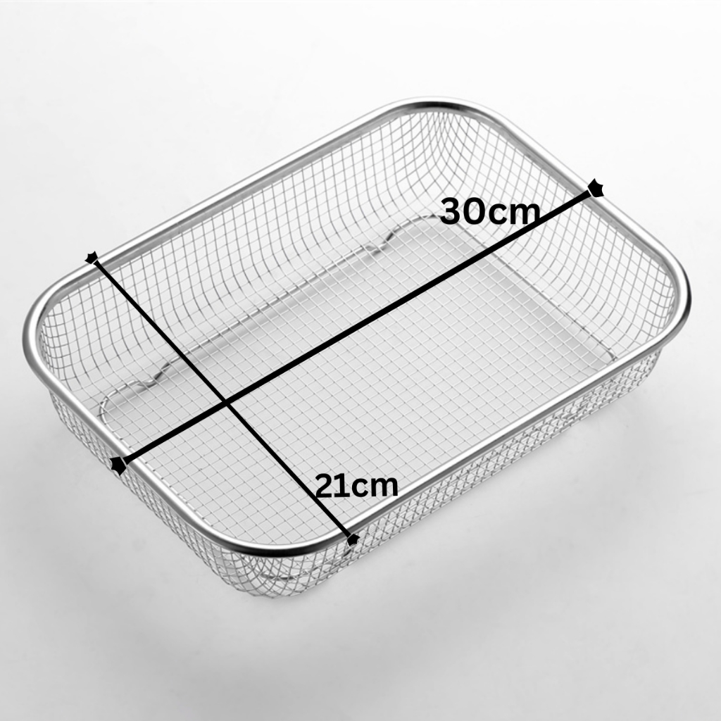 (2 IN 1) STAINLESS STEEL MESH TRAY + OVEN TRAY OIL DRAIN - Stainless ...
