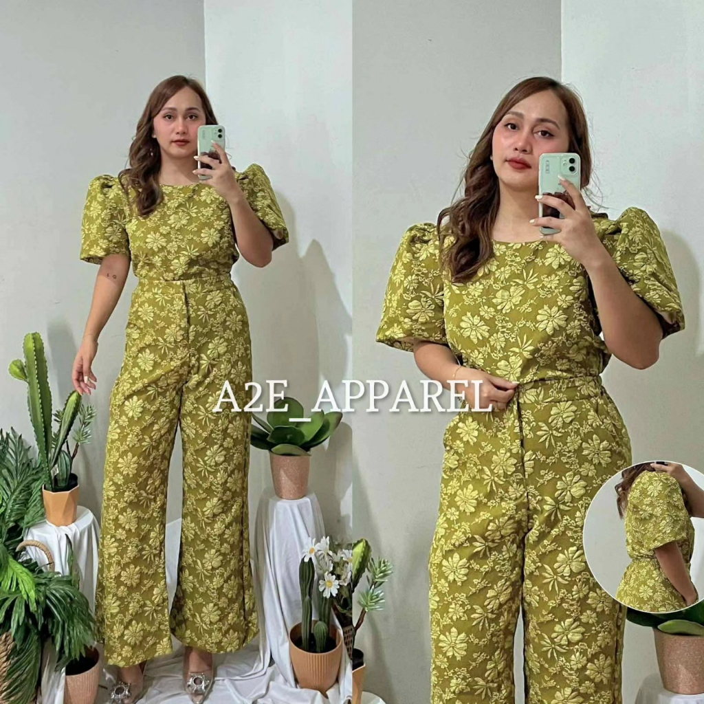 A2E | Carmela Terno | Modern Filipiniana Blouse and Pants Terno ...