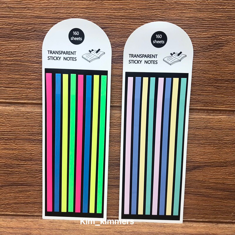 Neon Pastel Transparent Sticky Notes sticky notes highlighter strips ...